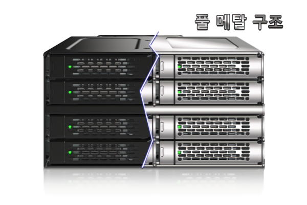 CP104_8베이 U.2 NVMe SSD to 2x 5.25인치 변환 백플레인 케이지